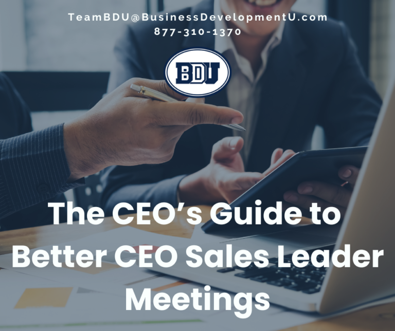 The CEO’s Guide to Better CEO Sales Leader Meetings - BUSINESS ...